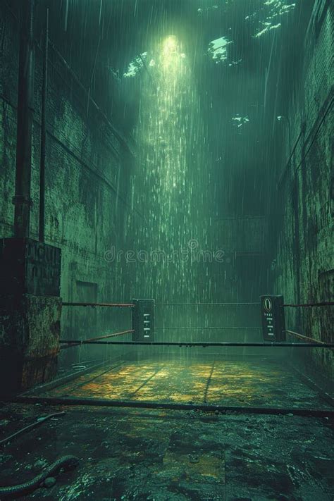 Illuminated Dark Room With Ceiling Lights Generative Ai Stock Image Image Of Shadows Stark