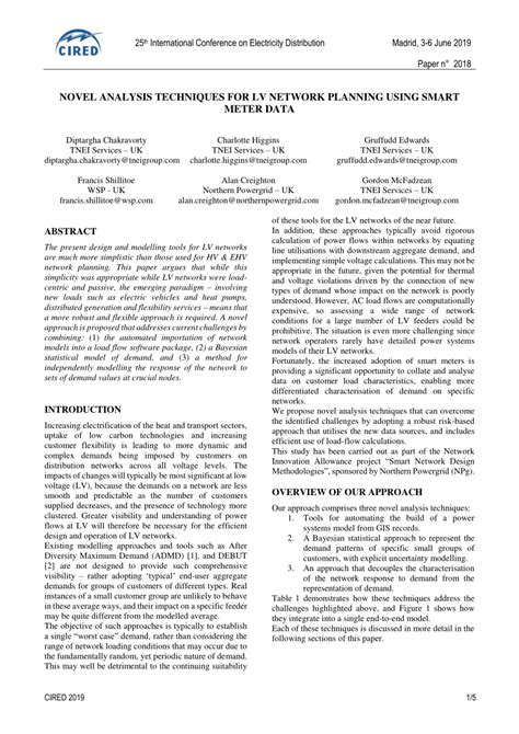 Pdf Novel Analysis Techniques For Lv Network Planning Using Smart Meter Data