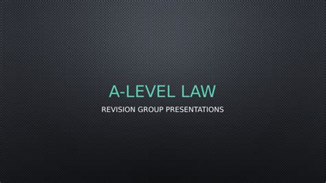 A Level Law Revision Presentations Activity Eduqas Teaching Resources