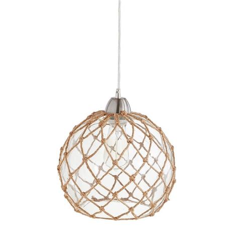 Nautical Jute Rope And Glass Pendant Light Nautical Ceiling Light