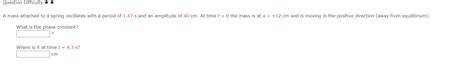 Solved Question DifficultyWhat Is The Phase Constant Where Chegg Com