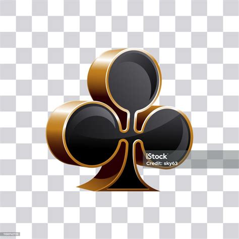 빛나는 황금 클럽 3 차원 한 벌 카드 에서 투명 한 배경 벡터 일러스트 겜블링 칩에 대한 스톡 벡터 아트 및 기타 이미지 겜블링 칩 금 금속 금색 Istock