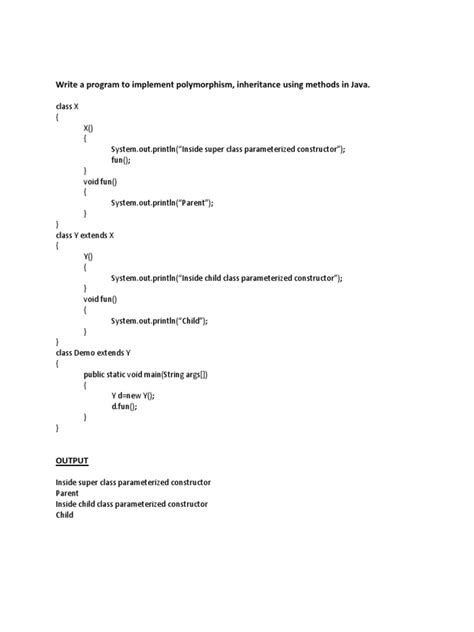 Java Code Samples Pdf Java Programming Language Inheritance Object Oriented Programming