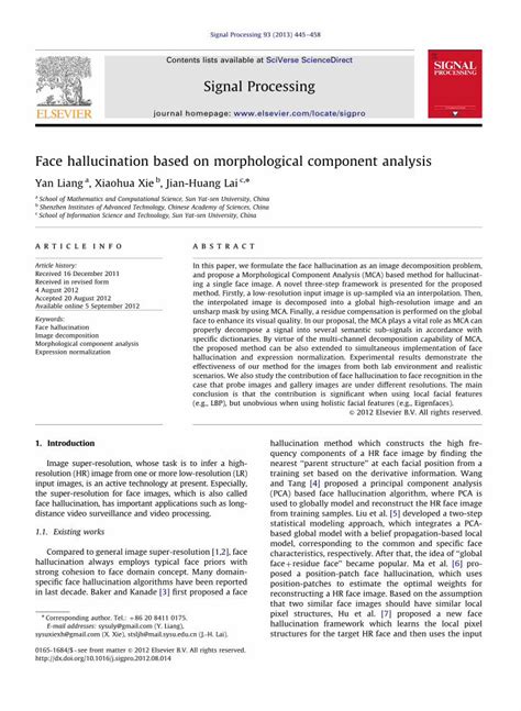 Pdf Face Hallucination Based On Morphological Component Analysis Dokumentips