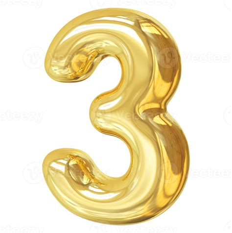 Golden Number 3 11298016 PNG
