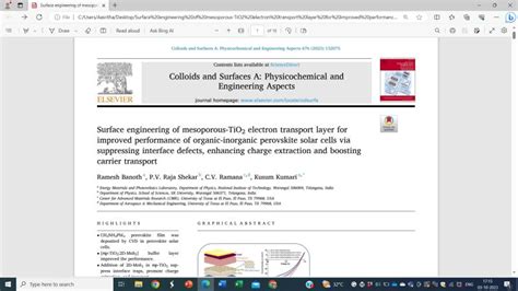 Dr P V Raja Shekar On Linkedin My Recent Publication