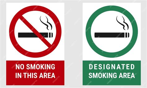 Premium Vector No Smoking And Designated Smoking Area Signs