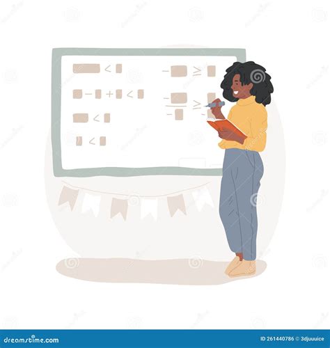 Solving Equations And Inequalities Isolated Cartoon Vector Illustration
