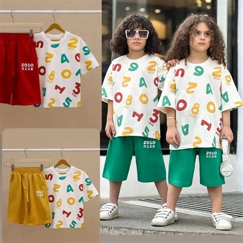 تیشرت شلوارک بگ استایل حروف انگلیسی حراج لباس بچه کانه