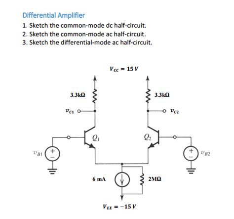 Solved Sketch The Common Mode Dc Half Circuit Sketch The