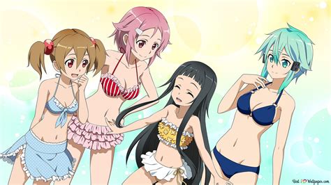 Anime Girls In Bikinis 4k Wallpaper Download