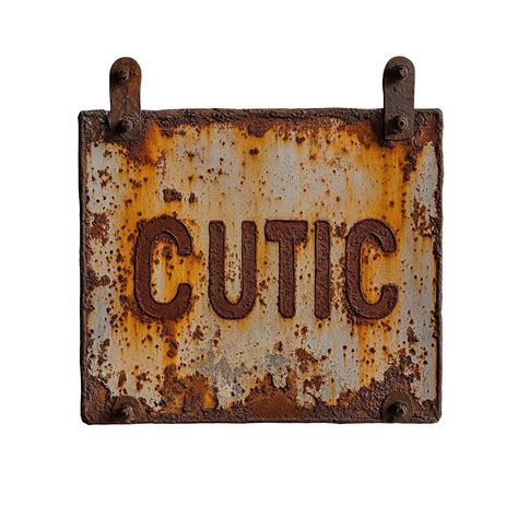 Rusty Wall Sign With The Word Cutic Displayed Prominently In An Aged