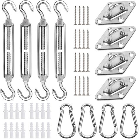 Shade Sail Hardware Kit With Cable Wire Rope 48 Ft 12ftx4 Vinyl