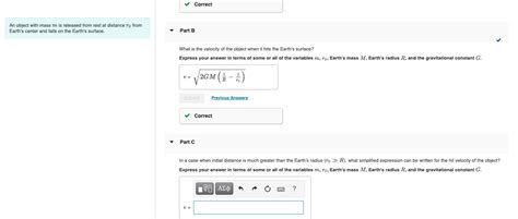 Solved An Object With Mass M Is Released From Rest At Chegg