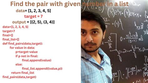 Python Interview Questionfind The Pair With Given Number In A Listtwo