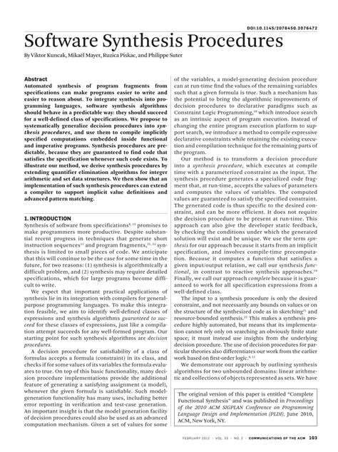 PDF Software Synthesis Procedures