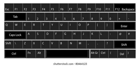 Vector Keys Buttons Computer Keyboard Black Stock Vector Royalty Free