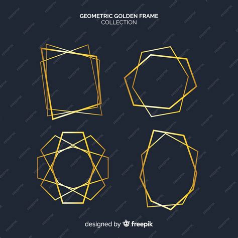 Free Vector Golden Geometric Frames Collection