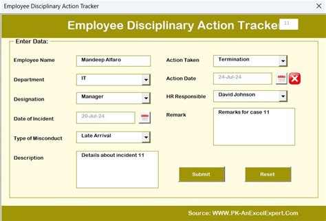 Employee Disciplinary Action Tracker 6 Pk An Excel Expert