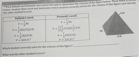 Answered Do Now 1 Kaliyah And Kennedy Were Given The Task To Kunduz