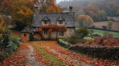 Cozy Autumn Cottage In The Picturesque Cotswolds Countryside Premium