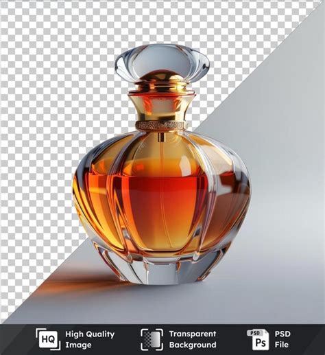 Прозрачный фон бутылки с парфюмерией с блестящим отражением на столе Премиум Psd Файл