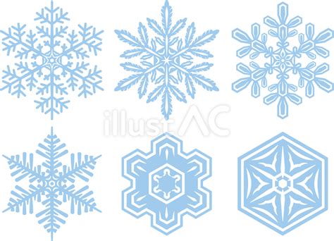 冬のイメージ 雪の結晶のセットイラスト No 27034031｜無料イラスト・フリー素材なら「イラストac」