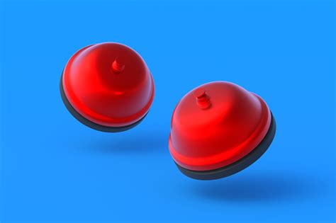 파란색 배경에 떨어지는 서비스 벨 관리자 호출 긴급한 요구 사항 3d 렌더링 벨에 대한 스톡 사진 및 기타 이미지 벨 빨강 호텔 안내원 Istock