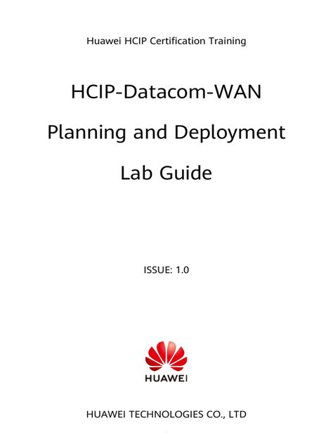 hcip datacom wan planning and deployment v1 0 lab guide download free
