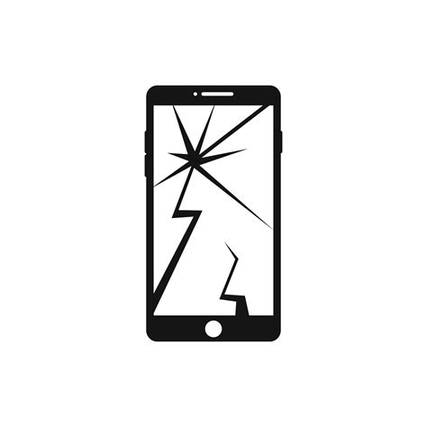 Broken Smartphone With Cracked Vector Icon 15738563 Vector Art At Vecteezy