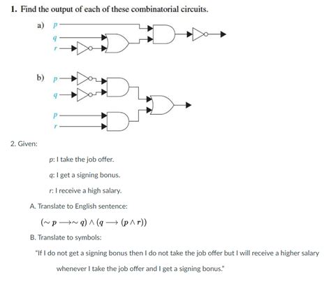 solved 1 find the output of each of these combinatorial