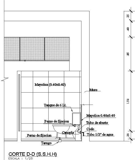 Cross Section Of Toilet Block In Detail Autocad Drawing Cad File Dwg File Cadbull