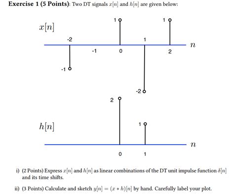 solved exercise 1 5 points two dt signals x[n] and h[n]
