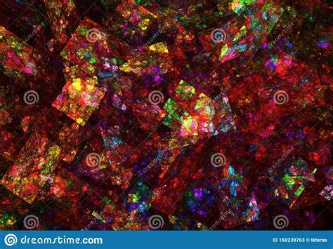 Abstract Color Dynamic Background With Lighting Effect Fractal Art
