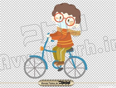 عکس کارتونی پسر دوچرخه سوار