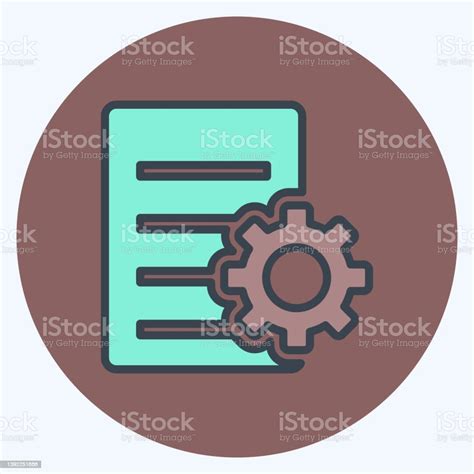 아이콘 문서 설정 사용자 인터페이스 기호에 적합합니다 컬러 메이트 스타일 편집 가능한 간단한 디자인 디자인 템플릿 벡터 간단한