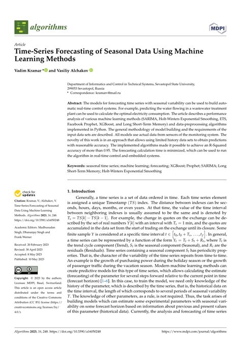 Pdf Time Series Forecasting Of Seasonal Data Using Machine Learning