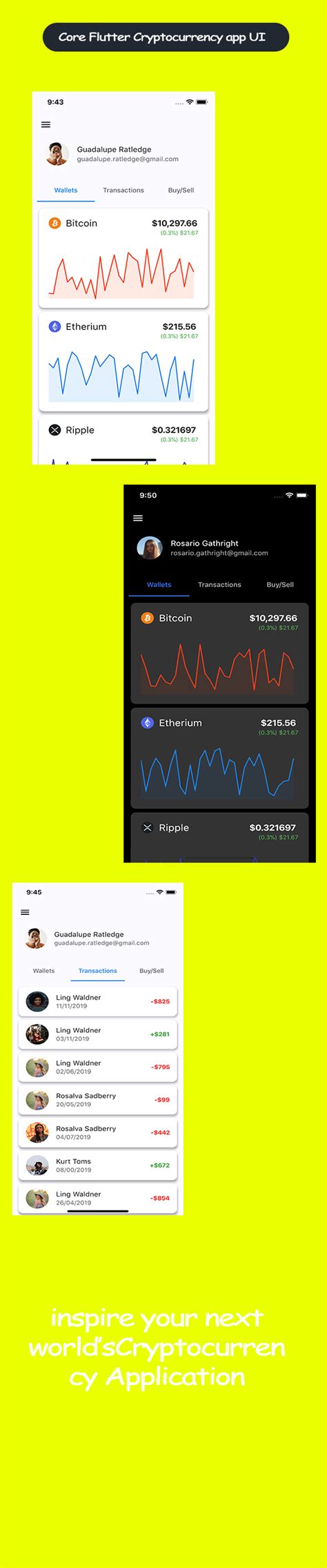 Core Flutter Cryptocurrency App UI Code Market