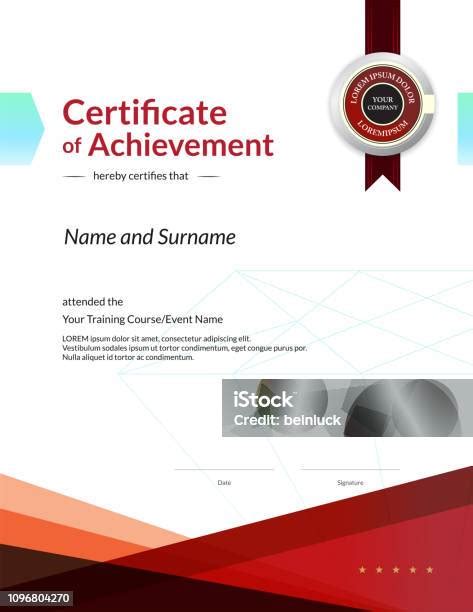 우아한 테두리 프레임 졸업 또는 수료 디플로마 디자인 현대 인증서 템플릿 상에 대한 스톡 벡터 아트 및 기타 이미지 상 증명서 감탄 Istock