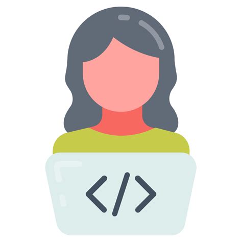 Female Developer Software Designer Coding Expert Programmer Icon