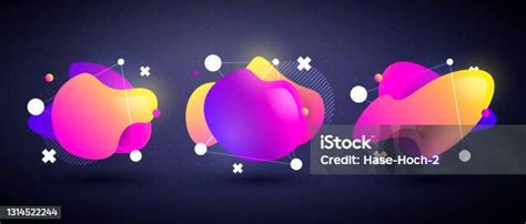 추상 현대 흐르는 액체 모양의 벡터 일러스트 세트 동적 색상 형태와 선 0명에 대한 스톡 벡터 아트 및 기타 이미지 0명 3차원 형태 개체 그룹 Istock