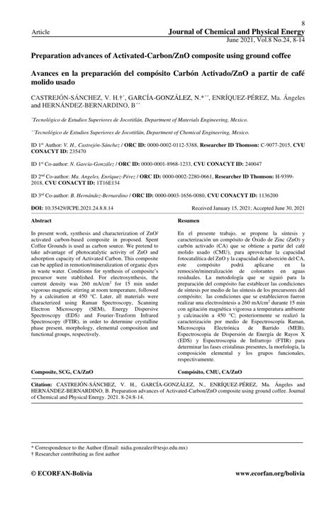 Pdf Preparation Advances Of Activated Carbonzno Composite Using Ground Coffee