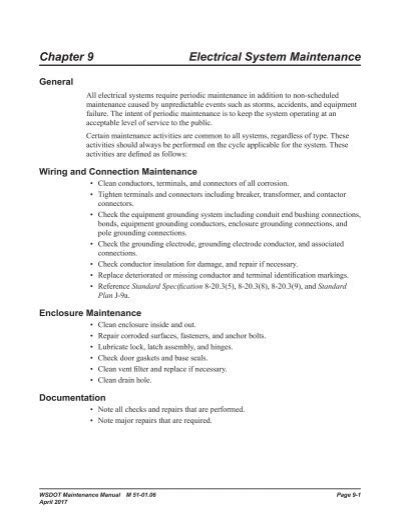 Electrical System Maintenance
