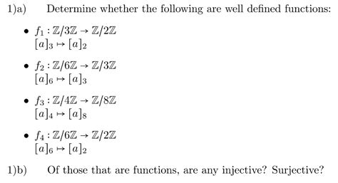 Solved 1a Determine Whether The Following Are Well Defined