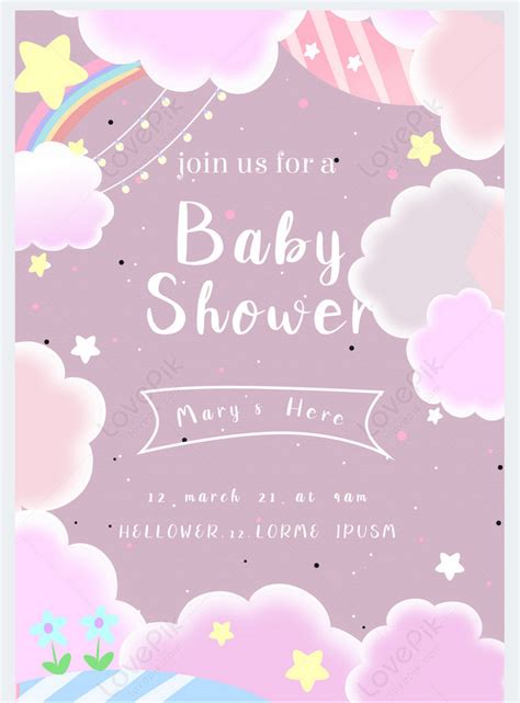 베이비 샤워 초대장 포스터 이미지 사진 466472009 무료 다운로드