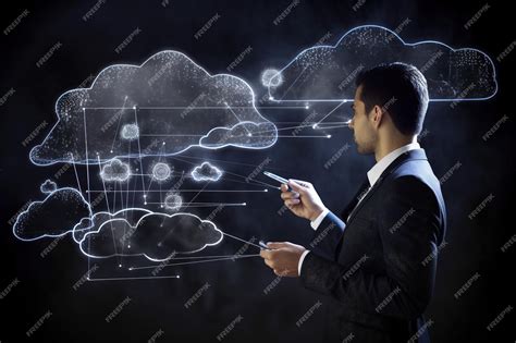 Premium Ai Image Businessman Drawing Cloud Computing Technology