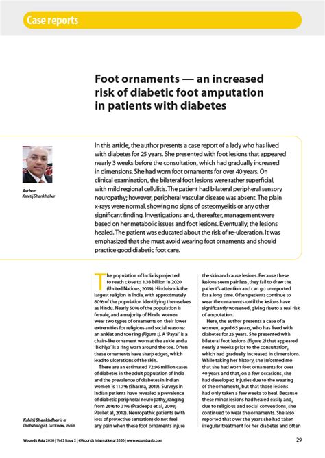 Foot Ornaments — An Increased Risk Of Diabetic Foot Amputation In