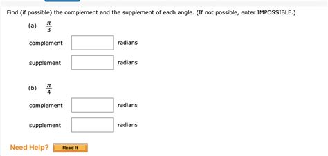 Solved Find If Possible The Complement And The Supplement Of Each