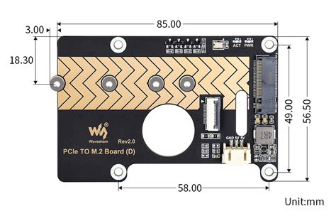 Waveshare Pcie To M 2 Adapter Board D For Raspberry Pi 5 27709