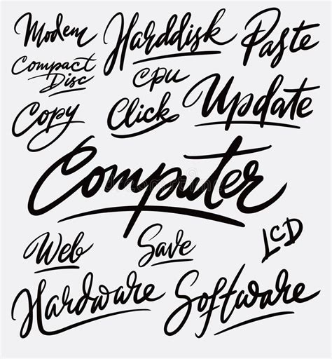 Computer And Software Handwriting Calligraphy Stock Illustration Illustration Of Creative